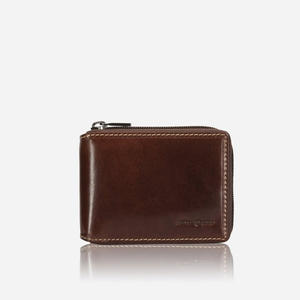 Luxurious Mocha Zip-Around Wallet with Coin | Jekyll & Hide