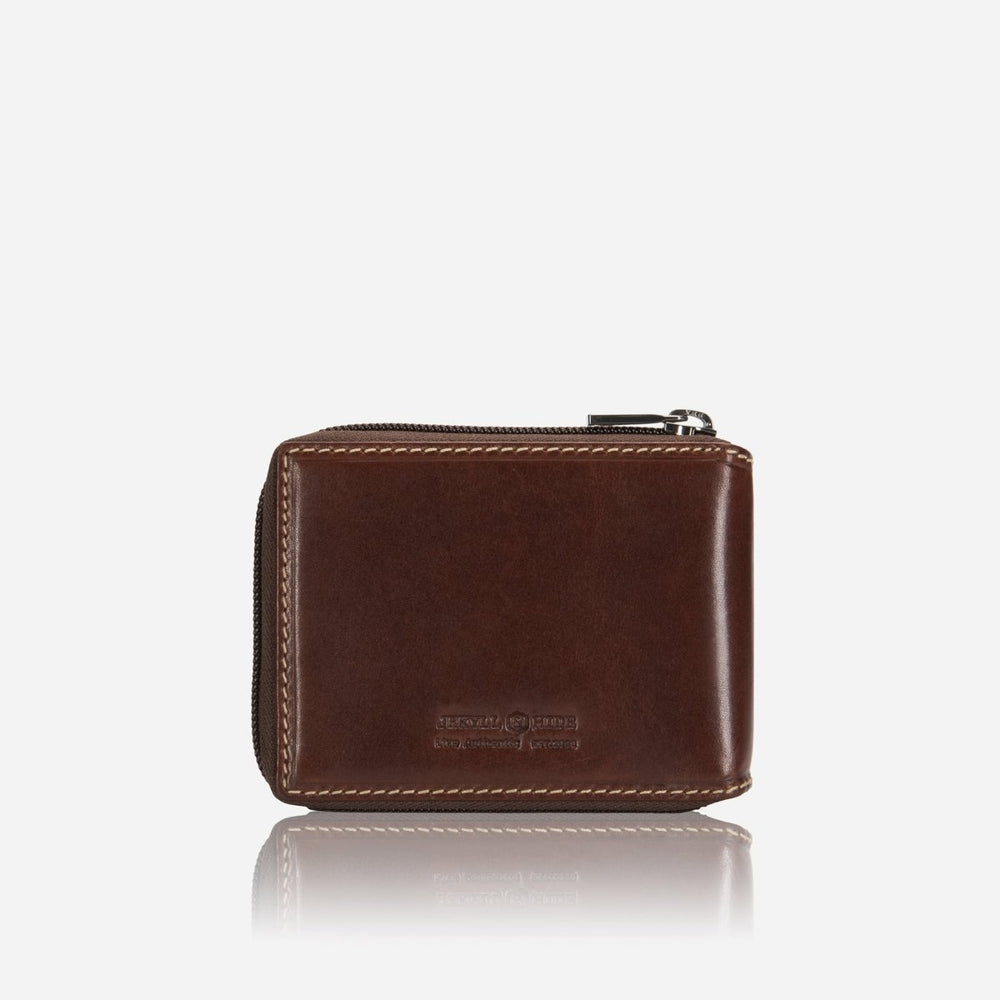 Luxurious Mocha Zip-Around Wallet with Coin | Jekyll & Hide