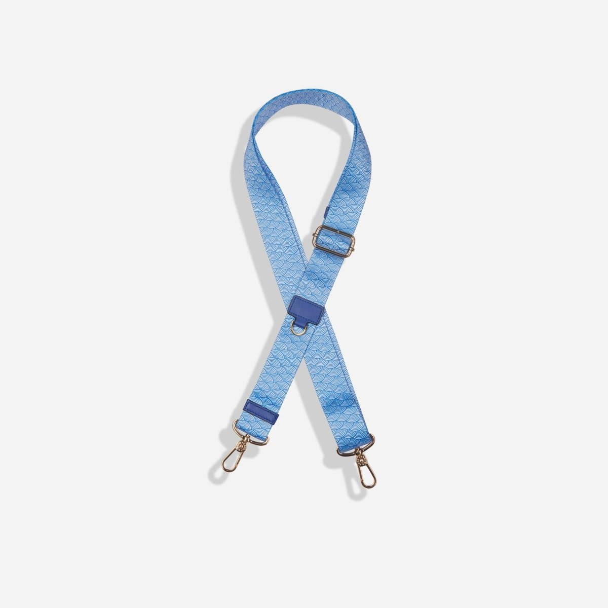 Ocean Blue Shoulder Strap with Light Gold Fitting | Jekyll & Hide