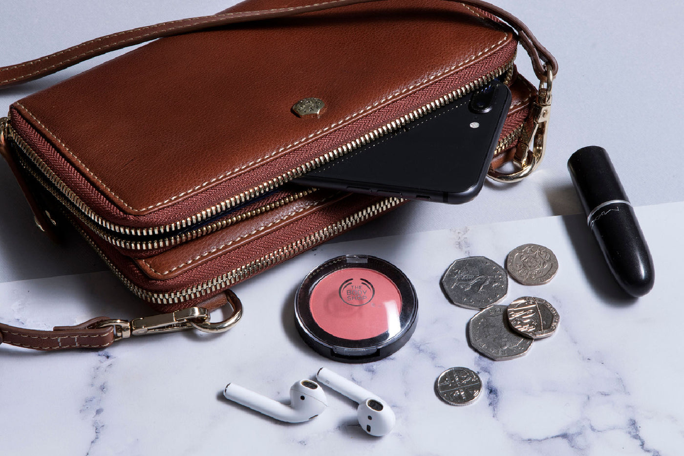 Mocha Leather Concertina Purse | Jekyll & Hide