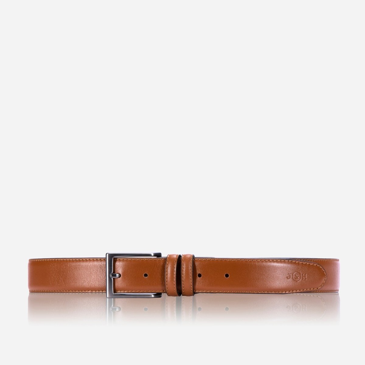 Camel Leather Belt with Geometric Buckle | Jekyll & Hide
